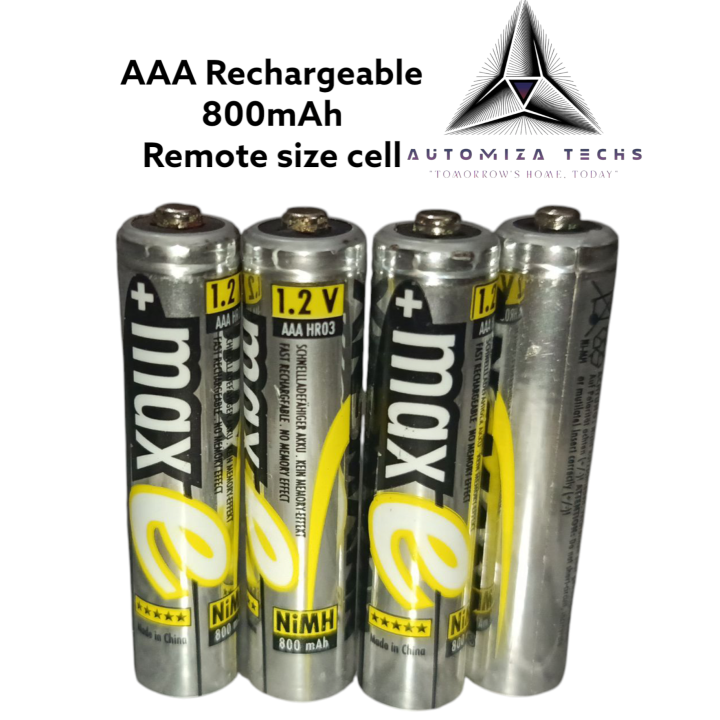 MAX Rechargeable Battery Cells AAA Ni-MH Remote size cell ...