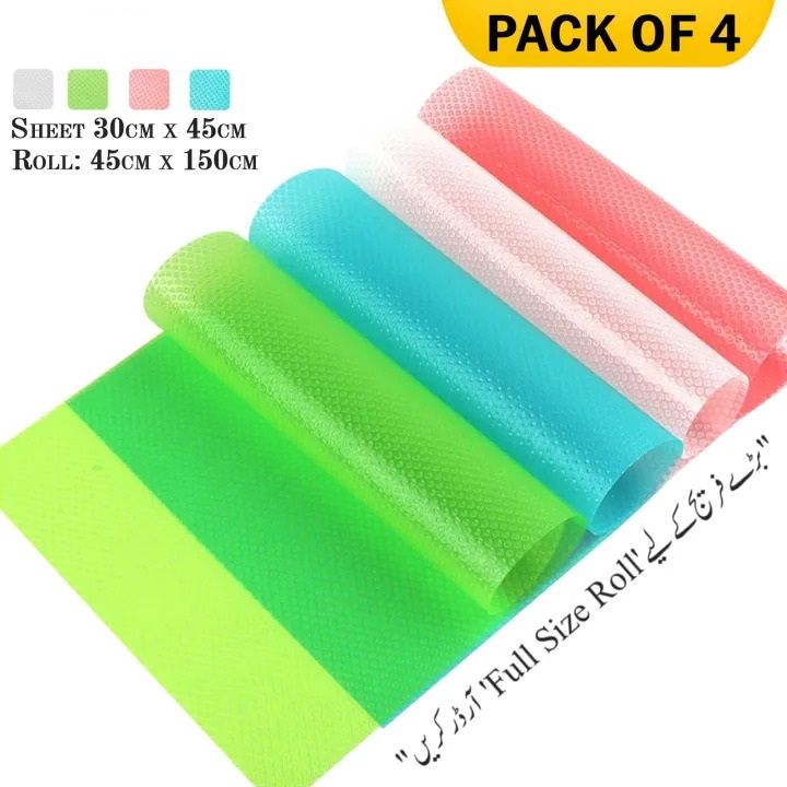 4pcs Fridge Mats, Refrigerator Liners Sheet, Kitchen Mat, Wardrobe Mat ...
