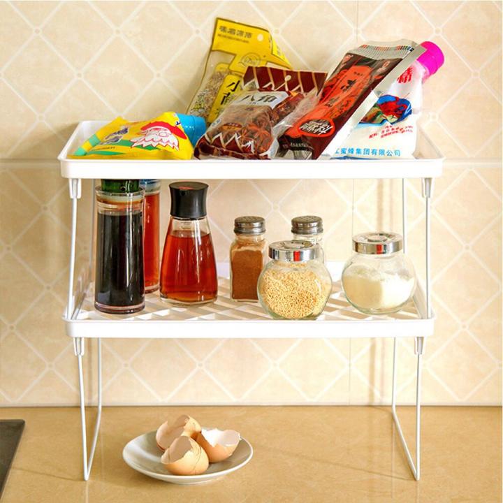Adjustable Kitchen Storage Rack Metal Cupboard Storage Shelf Holder ...