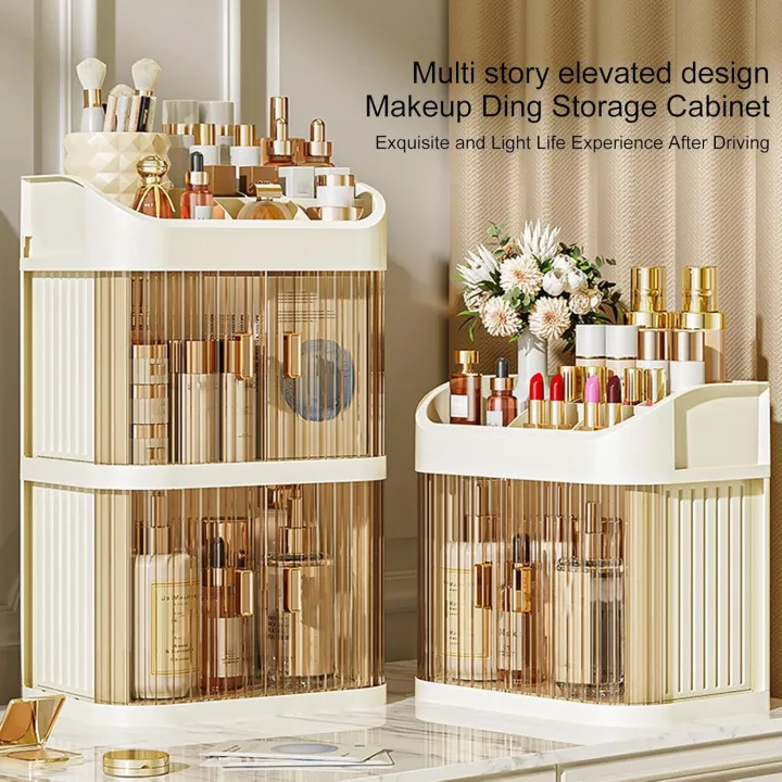 2/3 Layer Makeup Storage Box, Multi Compartments Cosmetic Organizer ...
