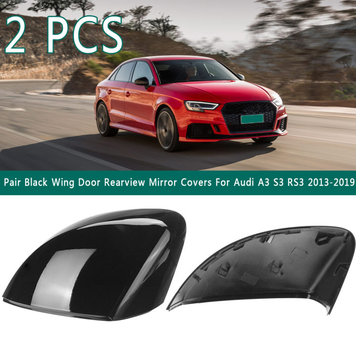 Durable Auto Parts Pair Black Wing Door Rearview Mirror Cover For Audi ...