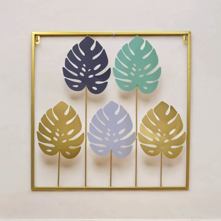 Metal Crystal Golden Black White Wall Hanging Frame Showpiece for Home ...