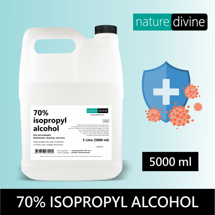5 Litre Nature Divine 70% Isopropyl Alcohol, IPA Rubbing Alcohol, Hand ...