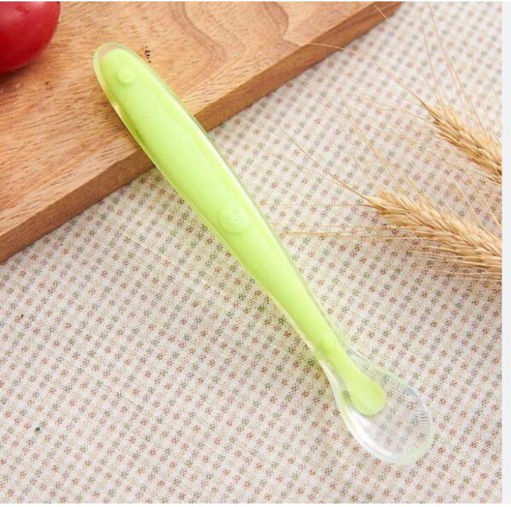 1PCS Soft Silicone Baby Feeding Spoon Candy Color Spoon Children Food ...