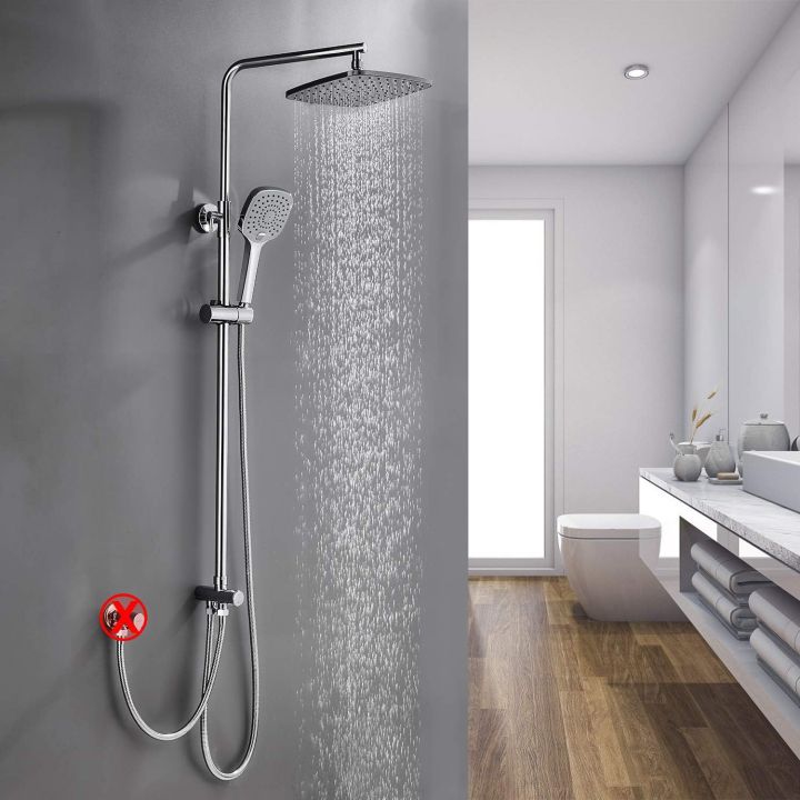 WOOHSE Shower System without Fittings Shower Column Rain Shower Set ...