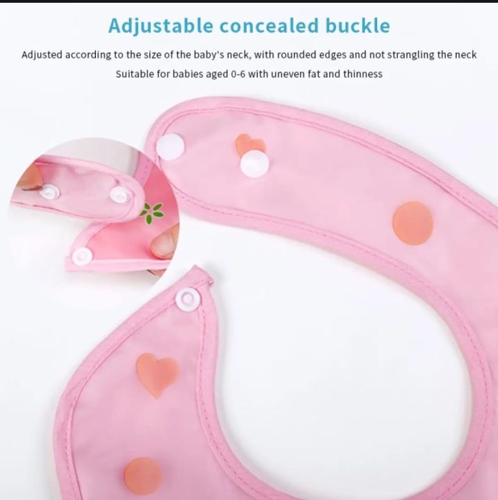 GP Waterproof Silicone Baby Bibs Cartoon Printed Adjustable Removable ...