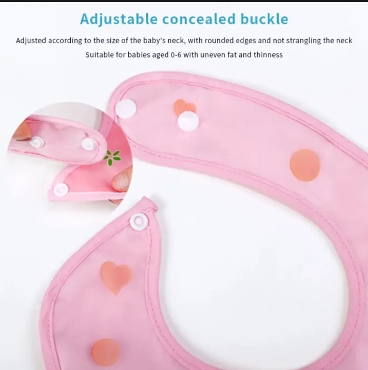 GP Waterproof Silicone Baby Bibs Cartoon Printed Adjustable Removable ...