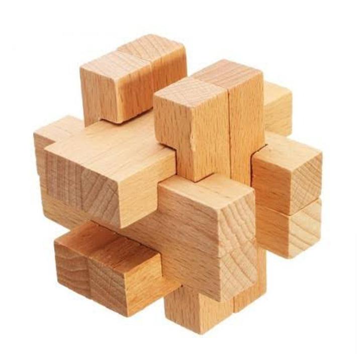 IQ Brain teaser Kong Ming lock Brain 3D wooden puzzle game for adults ...