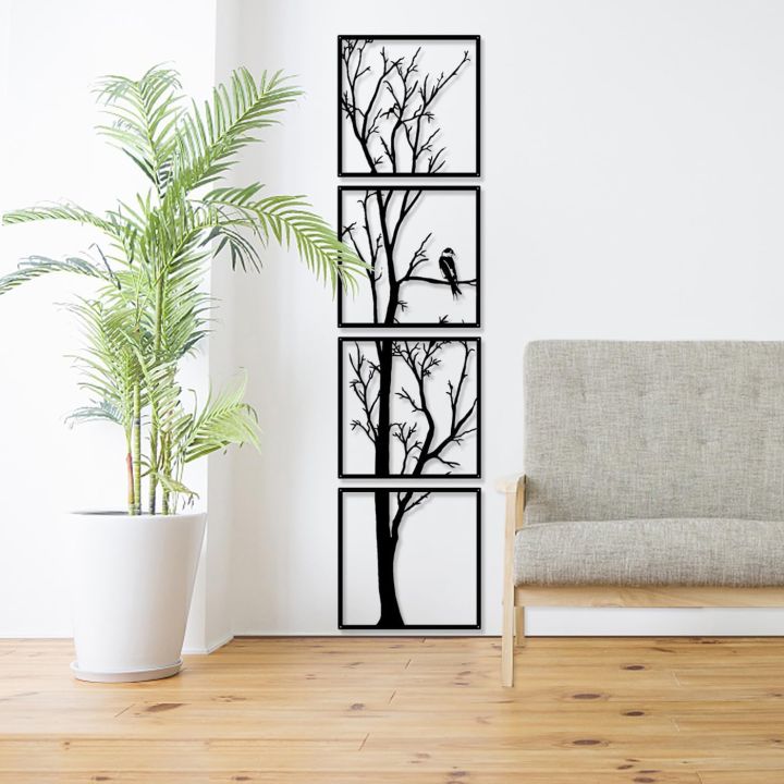 4-Piece Tree Wall Art Set – Large Branch Wall Décor for Living Room ...