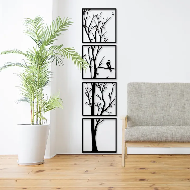 4-Piece Tree Wall Art Set – Large Branch Wall Décor for Living Room ...
