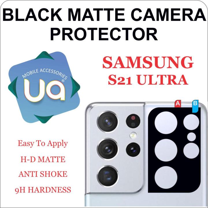 Samsung Galaxy S21 Ultra Black Matte Camera Lens Protector / 9H Black ...