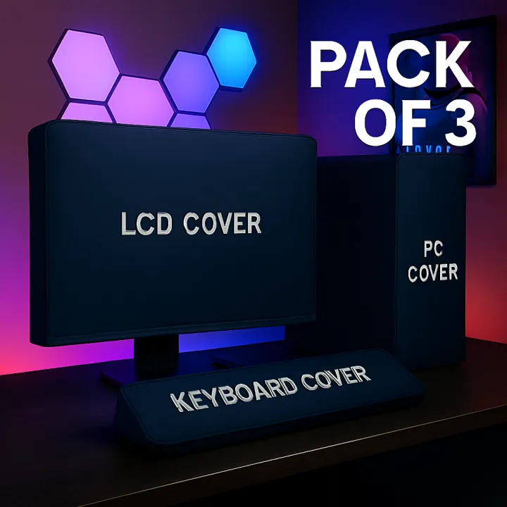 New 3-Piece Set Computer Dust Cover, Keyboard & LCD Monitor Covers ...