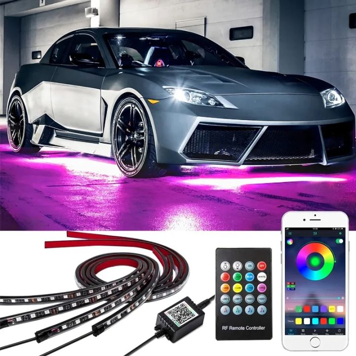 Car Underglow Neon Light Flexible LED Strip Underbody Remote/APP ...
