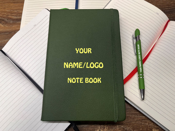 Leather PU Customize Note book & Pen Set Gift Corporate Business | Daraz.pk