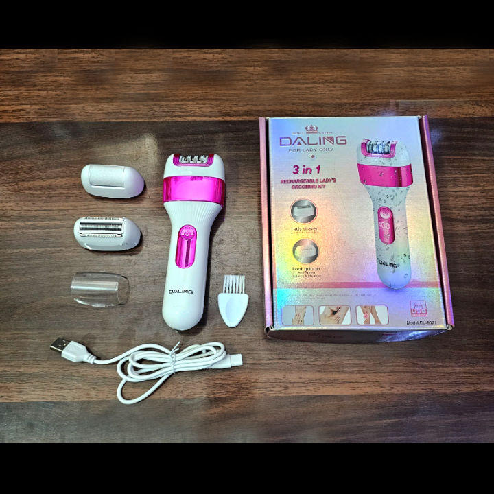 DL-6021 Daling 3-In-1 Rechargeable Grooming Kit For Women | Daraz.pk
