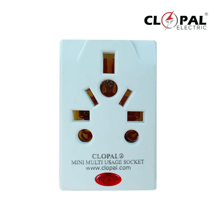 Clopal 10A Round 2 Pin Universal Socket Multi Plug with Fuse Protection ...
