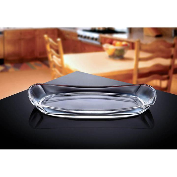 Mono Rectangular Oval Dish Transparent Glass Serving Tray Dry Fruit ...