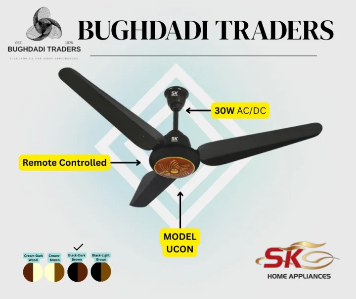 SK Fan Ucon Model AC/DC Ceiling Fan – Energy Efficient, High Speed ...