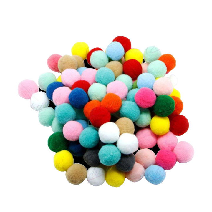 100 Pcs mini Pom Poms Fluffy Ball Arts and Craft-Multi color DIY ...