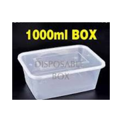 1000 ML Microwave Disposable Food Storage Boxes 1000 ML Clear ...