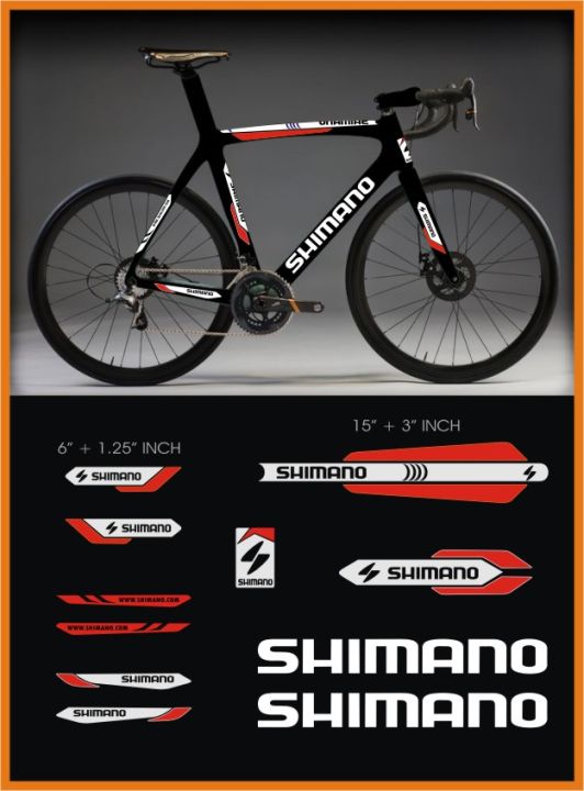 SHIMANO Push Bike Cycle Stickers Mountain Bike Luminous Reflective ...