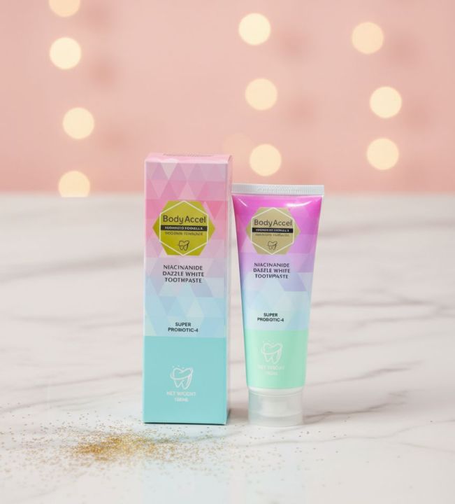 Body Accel Whitening Toothpaste 100ml Niacinamide & Probiotics Advanced ...