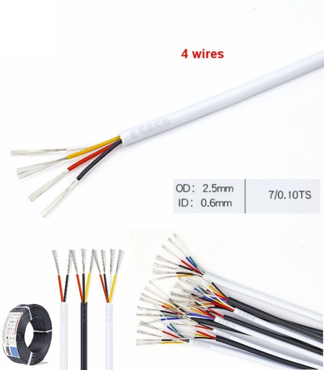 2meter Small multi-core wire 4 core signal copper wire 30AWG PVC ...