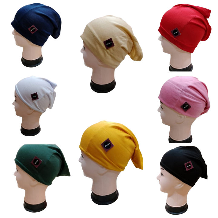Pack of 4 head tube cap random multi colours burqa hijab inner caps for ...