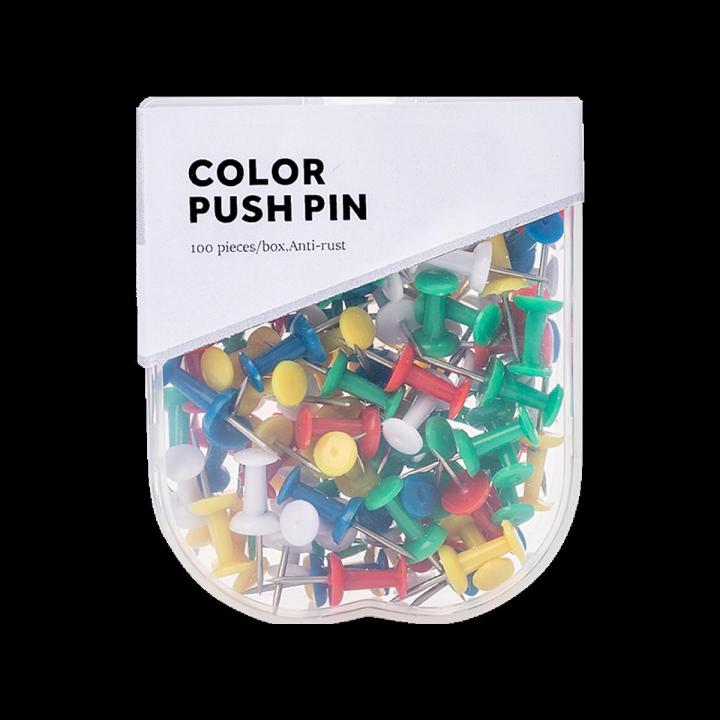 Learning supplies Colored Push Pins Binder Clips Metal Thumb Tacks Map ...