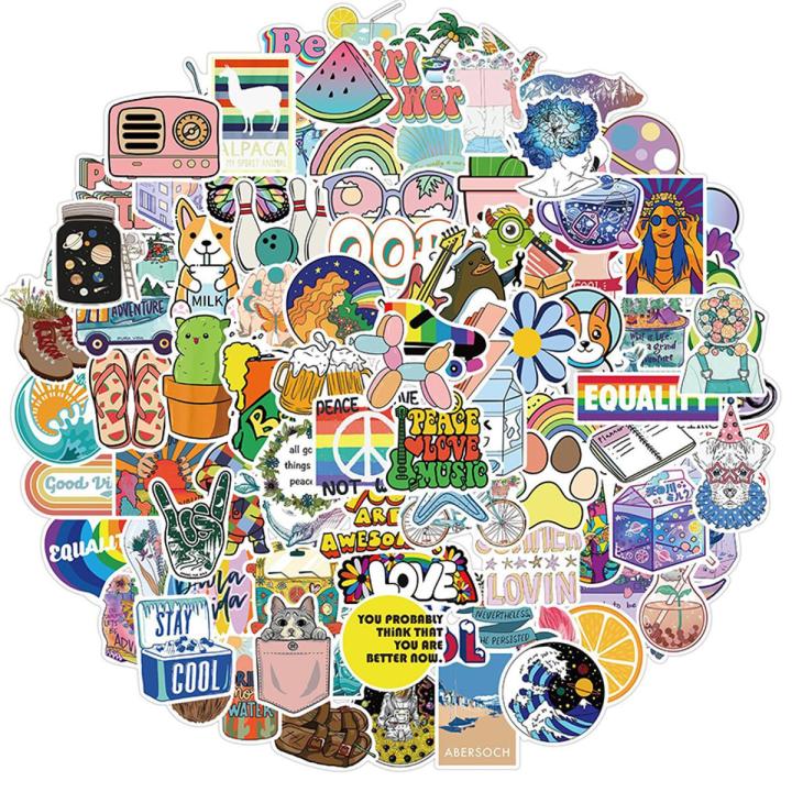 100 Pcs Cute Aesthetic Water Bottles Stickers Suitcase Laptop ...