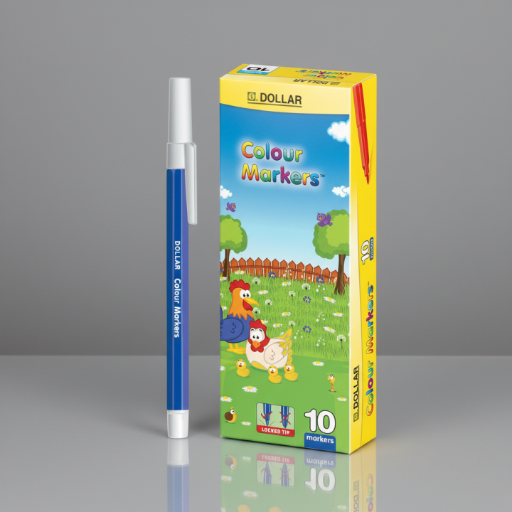 Dollar Color Marker 10's Regular Box, Blue, Black, Red color marker ...