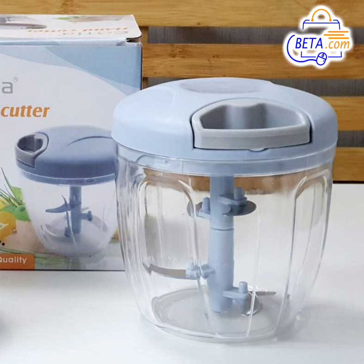 Manual Hand Pull Speedy Chopper with 5 Blades 900ml Vegetable Cutter ...