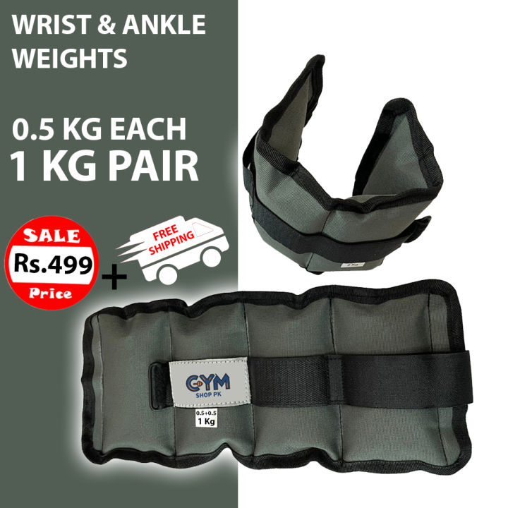 Ankle Weights Grey 1kg for Fitness, Running, Walking, Gym & Home ...