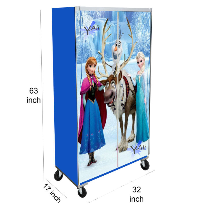 Customized 5 Feet Frozen Theme wooden Sheet Wardrobe For Kids Cupboard ...