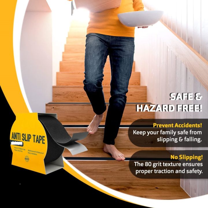 Anti-Slip Safety Tape for Stairs – Non-Skid Traction Grip Tape Roll for ...