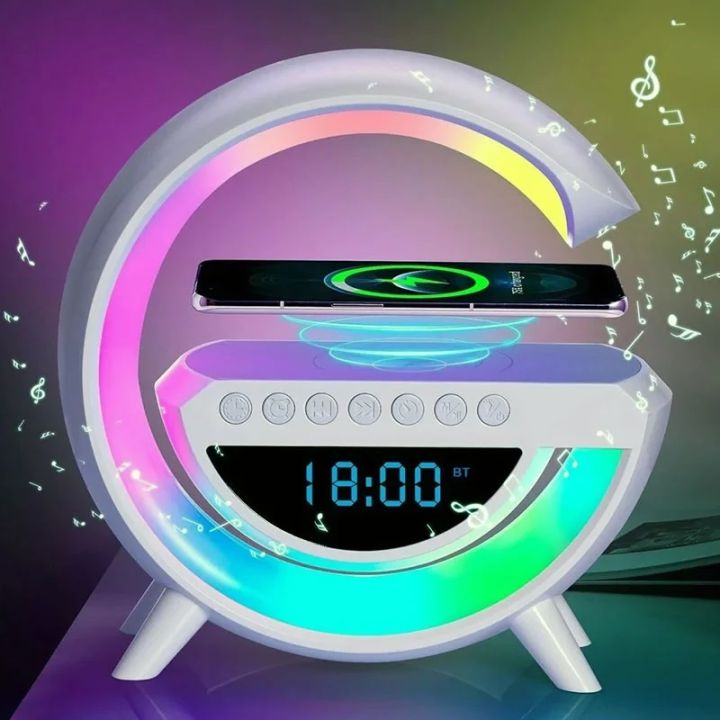 G Shape LED Lamp with Wireless Charging Bluetooth Speaker, RGB Lamp ...