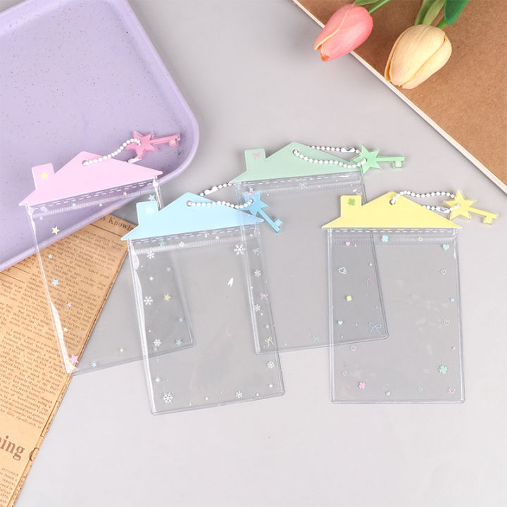 Cute Transparent House Card Cover PVC Clear Photo Holder Badge Credit ...