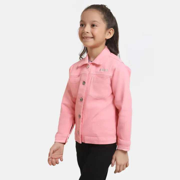 BRANDED GIRLS COTTON JACKET - GIRL GANG-PINK DENIM JACKET - Export ...