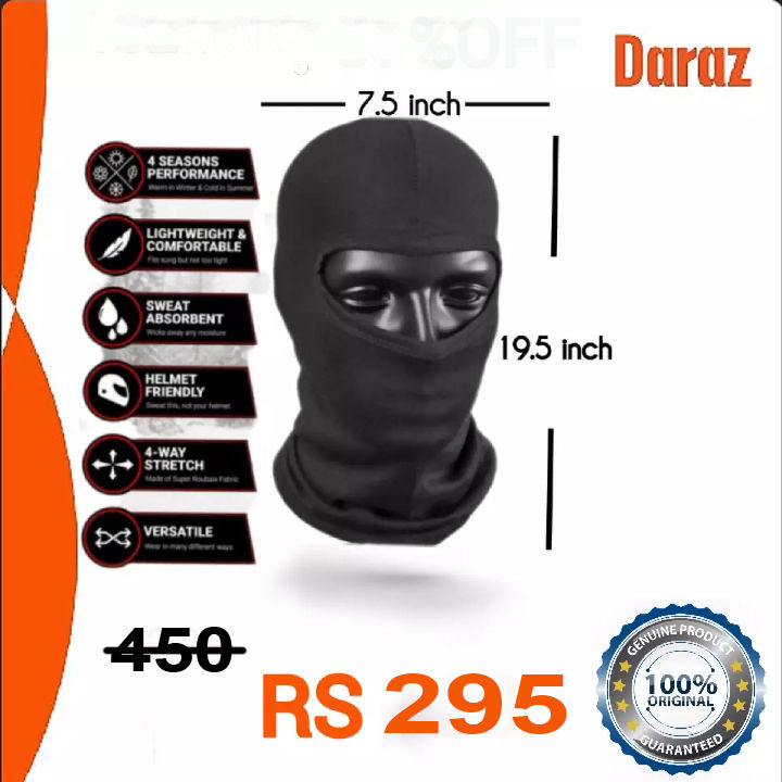 UV Protection Full Face Ninja Mask For Bikers|Mask For Cycling|Sun ...