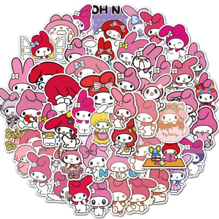 50pcs Girls Favorite Hello Kitty Graffiti Stickers Kuromi Skateboard ...