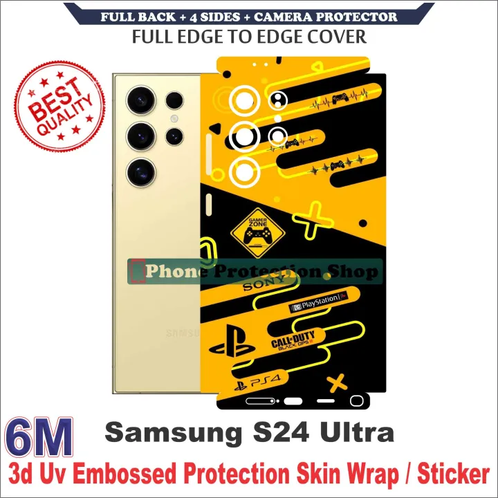 Samsung S24 Ultra 3D UV Embossed Printing Full Back Protection Skin ...
