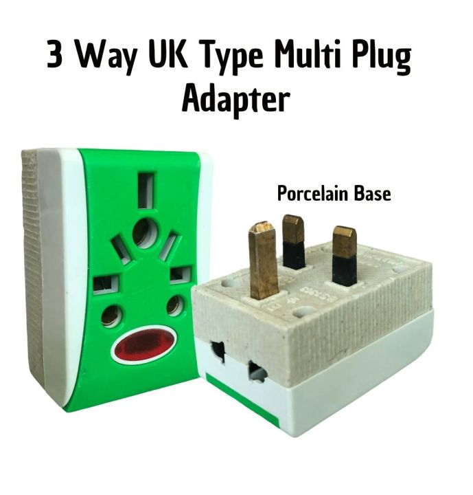 3 Way Multi Plug Adapter Flat Pin Type-G Multi-plug Conversion Adapter ...