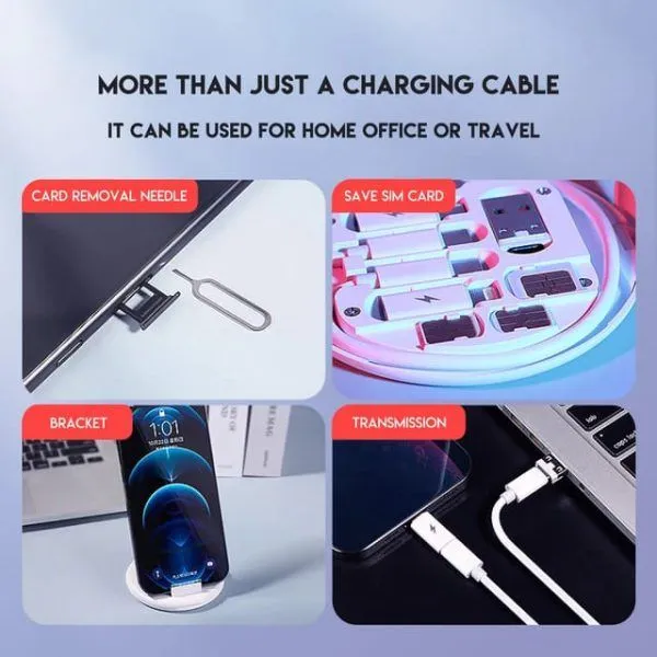 5 in 1 Multifunctional Portable Data Cable Storage Set – Type-C, USB ...