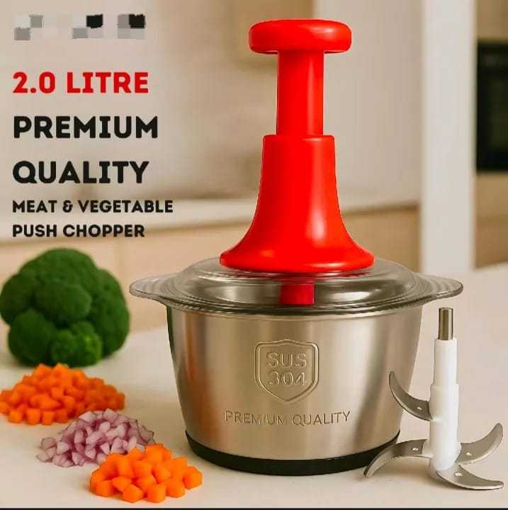 2.0 Litre Premium Quality Meat & Vegetable Push Chopper – Heavy Duty ...