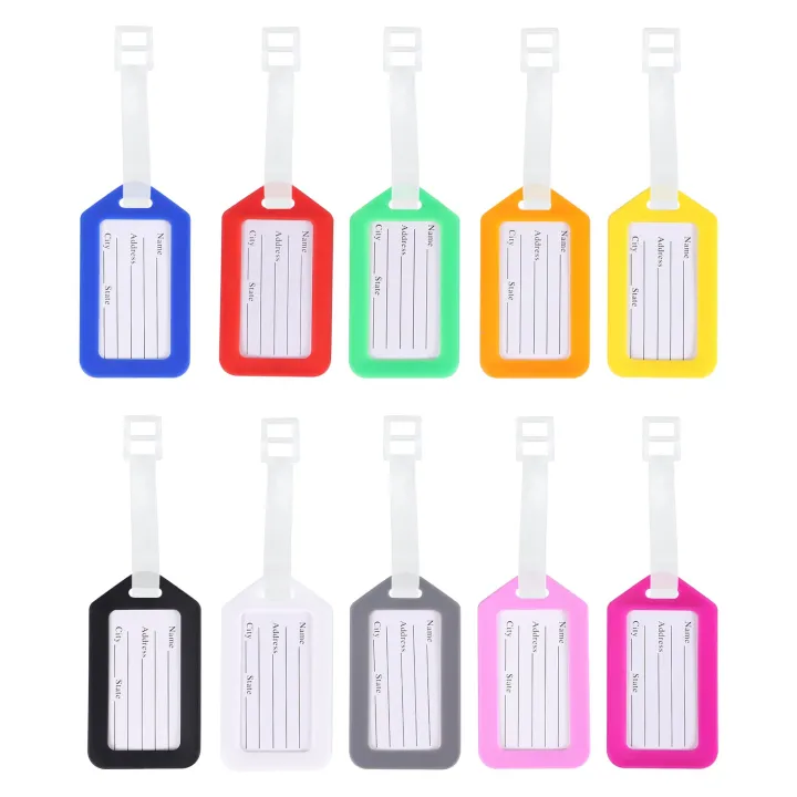 10 Travel Luggage Bag Tag Plastic Suitcase Baggage Office Name Label | Daraz.pk