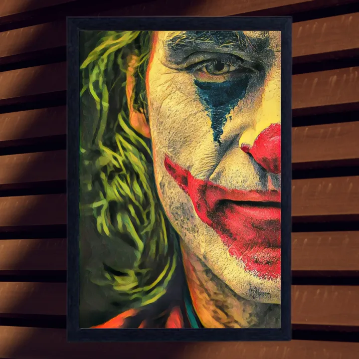 A4 Joker Wall Frame - Premium Dark Knight Wall Frame for Home & Office ...
