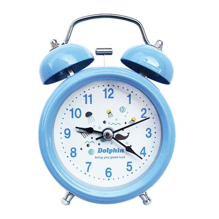 Retro Loud Alarm Clock Double Bell Mechanical Key Wound Silent Pointer ...