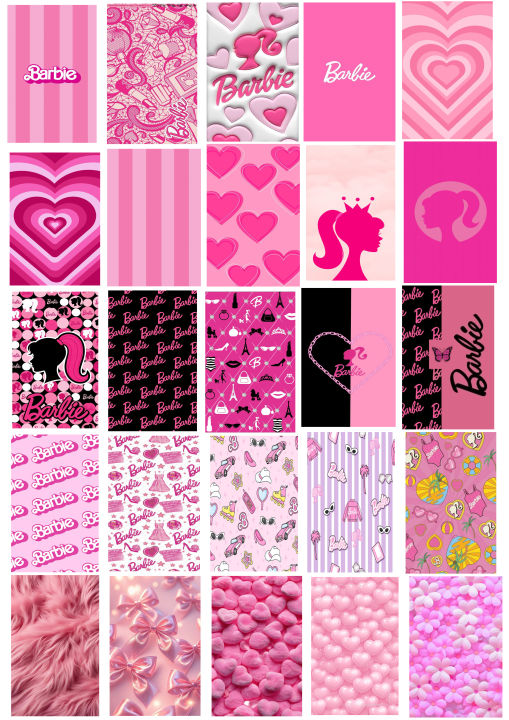 Pack of 25 Pink Barbie Photos Cards Stickers Wall Collage Set Aesthetic ...