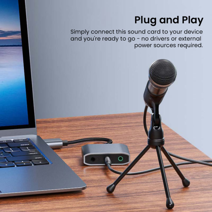 USB to Audio Jack Sound Card Adapter with Dual TRS 3-Pole 3.5mm ...