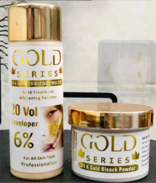 Gold Series 24K Skin Polish & Bleach Set Radiant Glow with Pure Gold ...